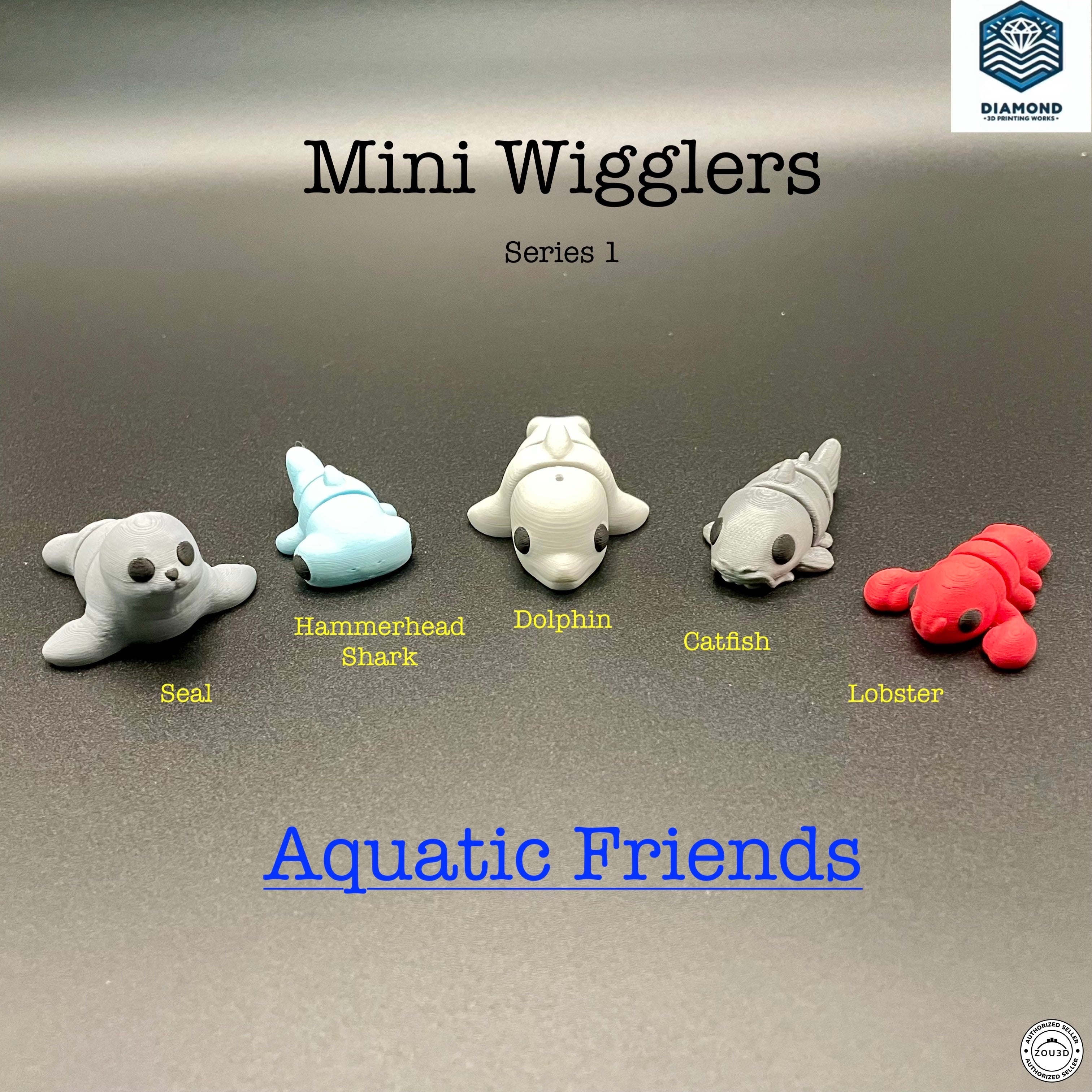 Mini Wigglers - Series 1 - Aquatic Friends – Diamond 3D Printing Works